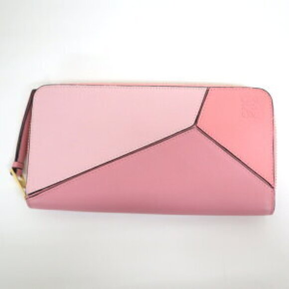 Loewe | Bags | Loewe Puzzle Zip Around Wallet Pink Leather | Poshmark